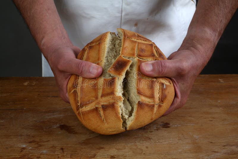 Breaking the Eucharistic Bread Stock Image - Image of easter, holding ...