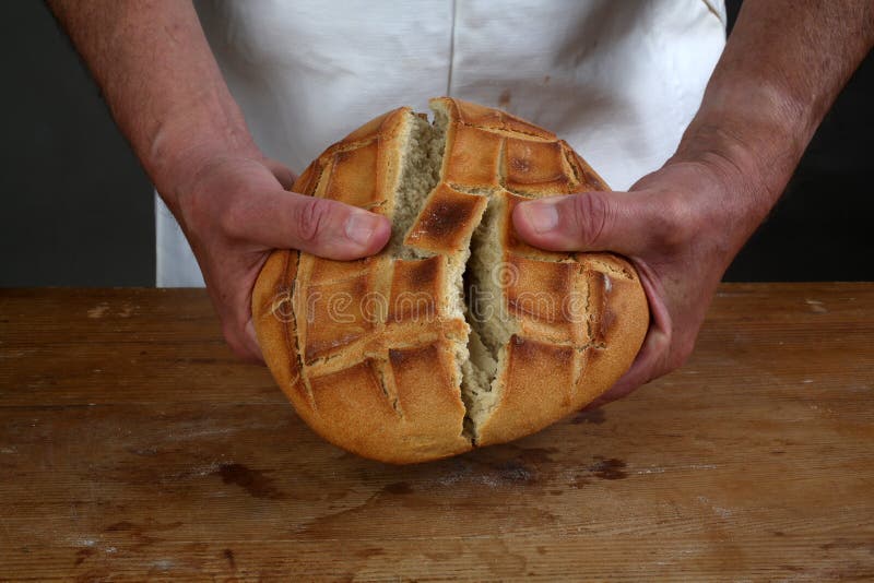 Breaking the Eucharistic Bread Stock Photo - Image of conceptual ...