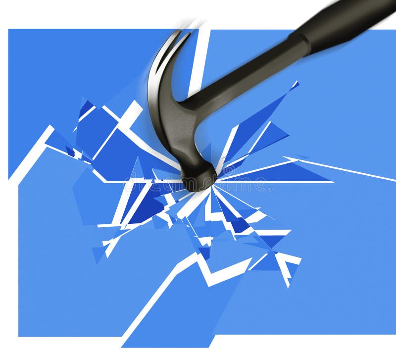 Breaking glass stock illustration. Illustration of loud - 1439265