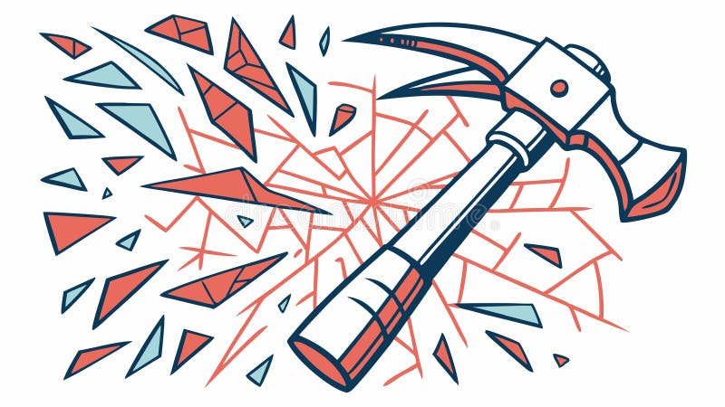 Breaking Hammer Hitting Hard Surface Destruction Concept, Vector Design ...