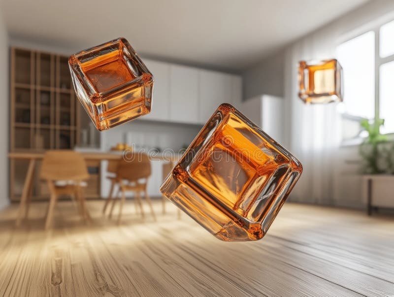 Breaking Ice Cube, Abstract, Winter Forest Backdrop, Radiant Light ...