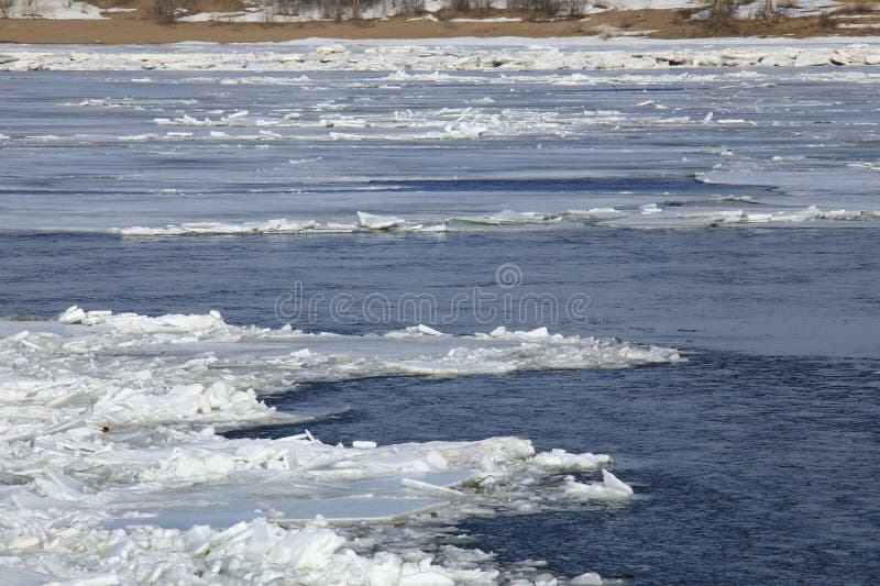 Breaking of the Ice on the River in the Spring Stock Image - Image of ...