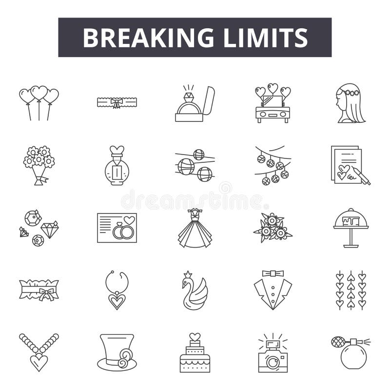 Breaking Limits Line Icons, Signs, Vector Set, Outline Illustration ...
