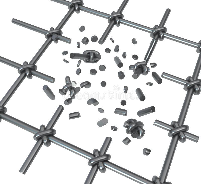 Breaking Metal Bars Square stock illustration. Illustration of item ...