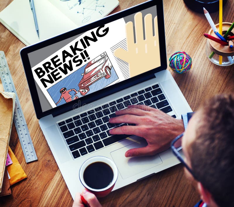 Breaking News Announce Article Information Concept Stock Photo - Image ...