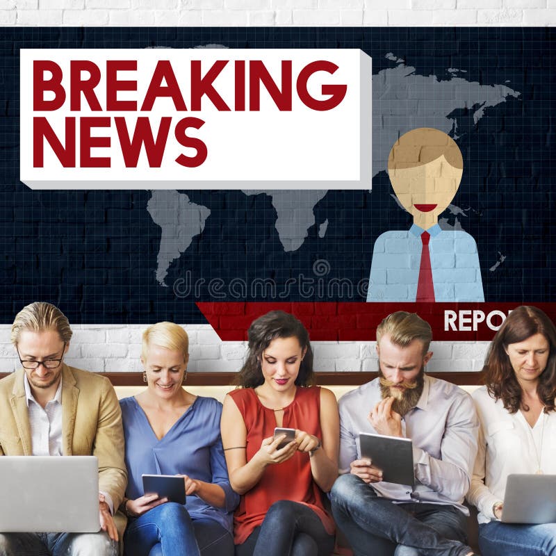Breaking News Article Broadcast Headline Journal Concept Stock Photo ...