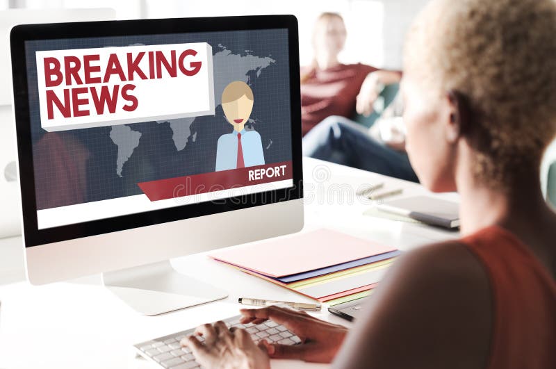 Breaking News Article Broadcast Headline Journal Concept Stock Image ...