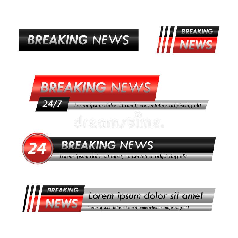 Red News Lower Third Banner Design Template Stock Vector - Illustration ...