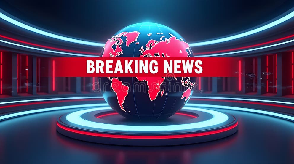 Breaking News Graphic with Bold Red Design, High-tech Backdrop, and ...