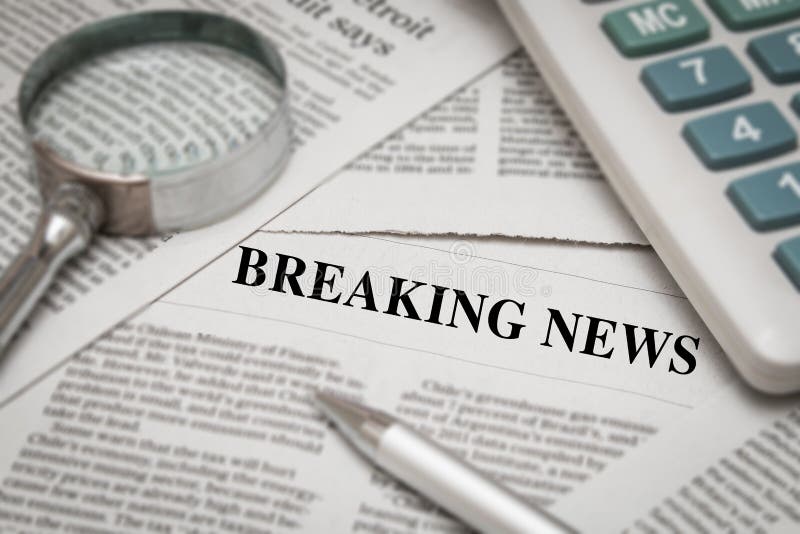 Breaking news headline stock image. Image of publisher - 83121797