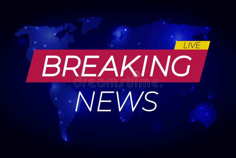 Breaking News Live: Banner on Glowing Map, Business or Technology News ...