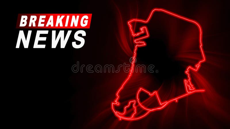 Breaking News Map of Macao, Outline Red Glow Map Stock Illustration ...