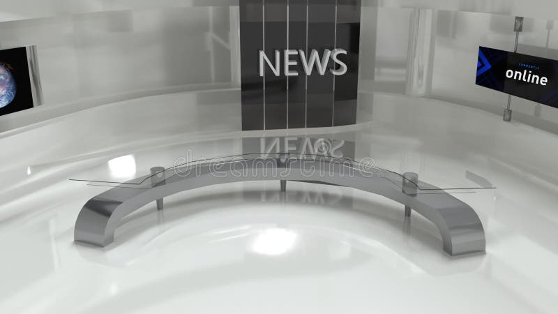 Reporter in Studio, the Latest News, 4k Animation Stock Video - Video ...