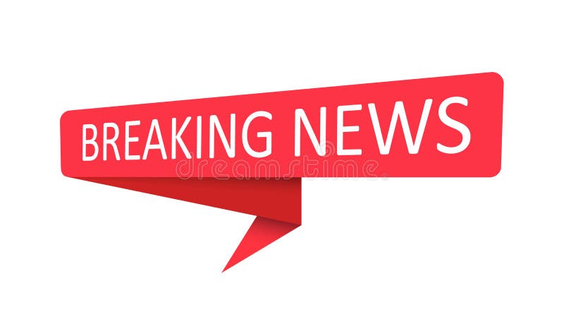 BREAKING News. a Red Banner, Pointer, Sticker, Label or Speech Bubble ...