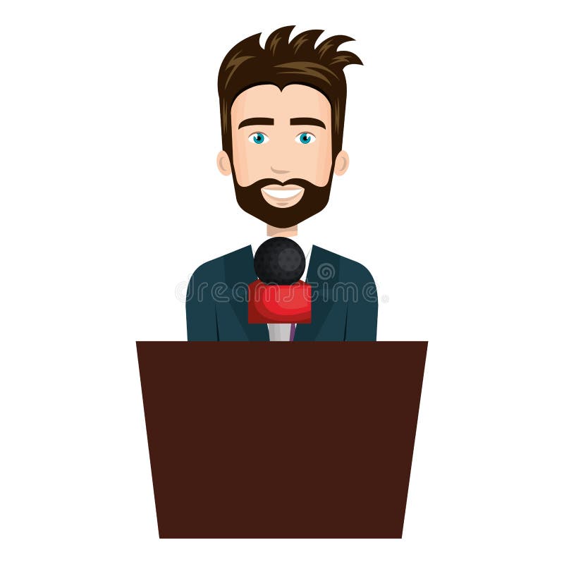 Breaking News Reporter Character Stock Vector - Illustration of flat ...