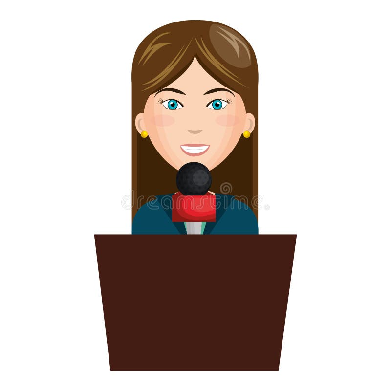 Breaking News Reporter Character Stock Vector - Illustration of media ...