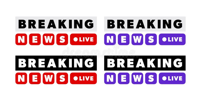 Breaking News Signs. Entertaining Live with News Stock Illustration ...