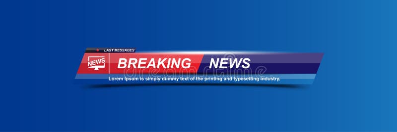 Breaking News Template Title with Shadow on White Background for Screen ...