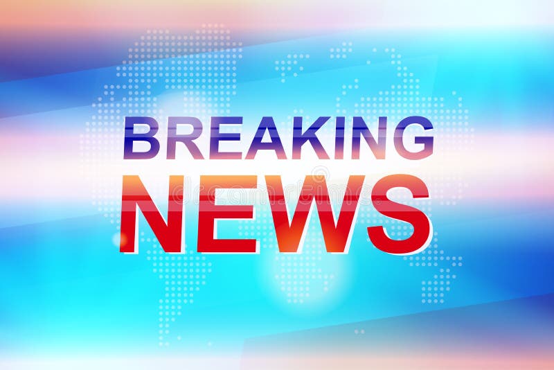 Breaking News Template Title with World Map on Blue Background with ...
