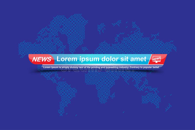 Breaking News Template Title with World Map on Blue Background with ...