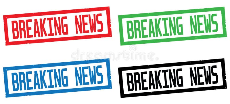 BREAKING NEWS Text, on Rectangle Border Stamp Sign. Stock Illustration ...