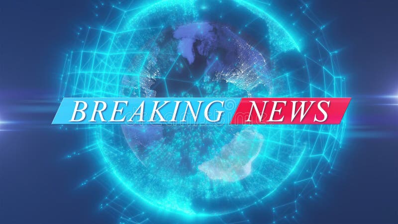 Breaking News Text with Technology Global Planet Stock Illustration ...