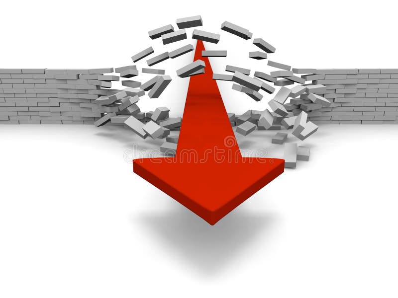 Breaking through obstacles stock illustration. Illustration of ...