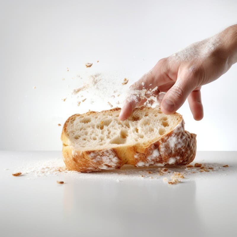 Breaking Open a Stretched Bread - Generative Ai Illustration Stock ...