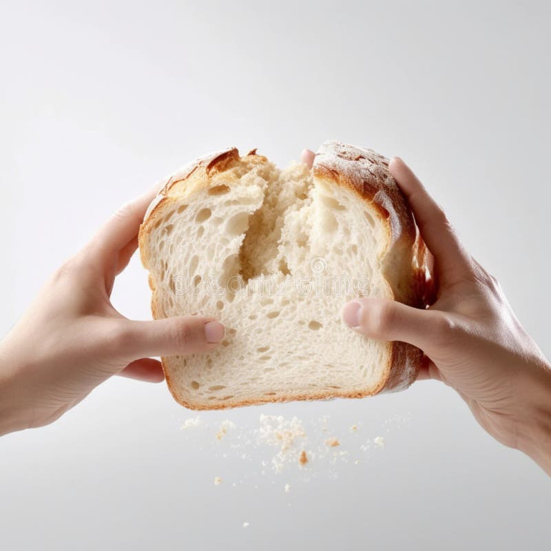 Breaking Open a Stretched Bread - Generative Ai Illustration Stock ...