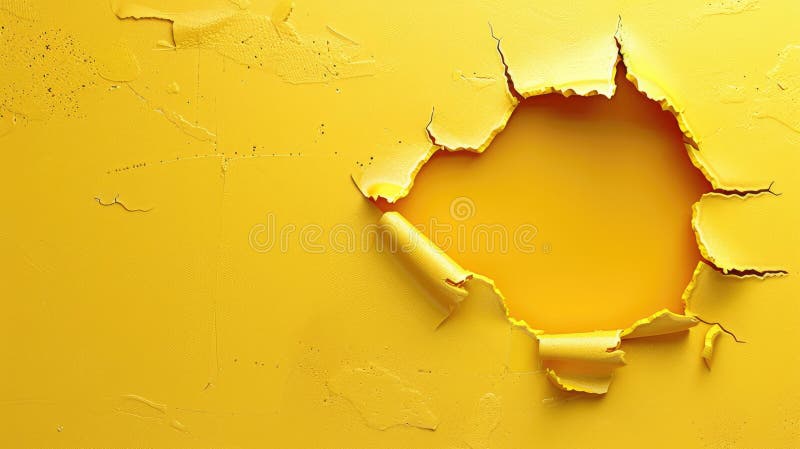 Breaking Out of a Solid Yellow Wall, Ai Generated Stock Illustration ...