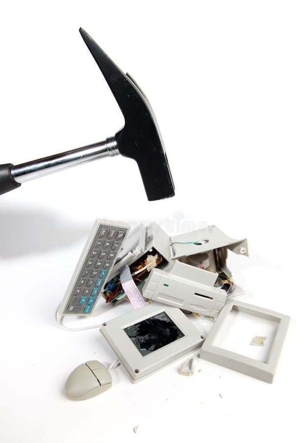 Hammer Destroying Computer Stock Photos - Download 81 Royalty Free Photos