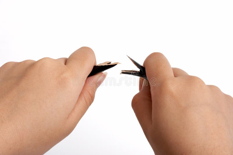 Breaking a pencil stock photo. Image of finger, frustration - 3990766