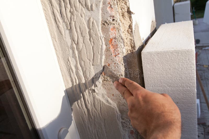 Breaking Plaster during the Reconstruction of the House. Stock Photo ...