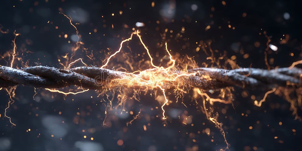 Breaking Point Dramatic Metal Chain Snapping with Sparks Stock ...