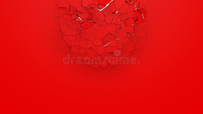 Breaking red wall. stock illustration. Illustration of shadow - 60266202