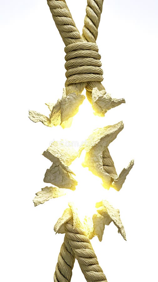 Breaking Rope with a Bright Explosion Effect Stock Illustration ...