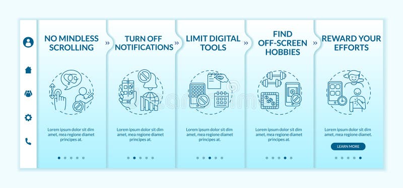 Breaking Screen Addiction Onboarding Vector Template Stock Vector ...