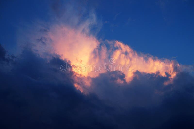 Breaking Sun Behind Dark Storm Clouds, Dramatic Sky Stock Image - Image ...