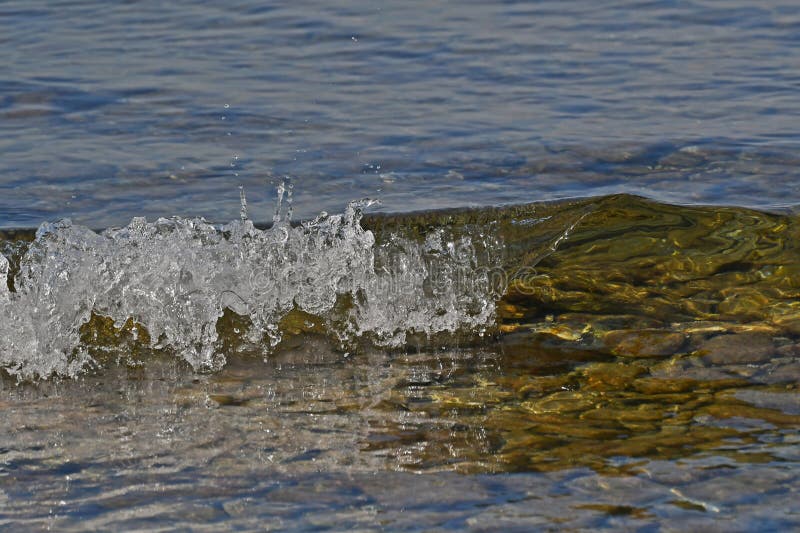 Breaking Surface Waves, the Wave As a Lens Showing the Seabed Stock ...