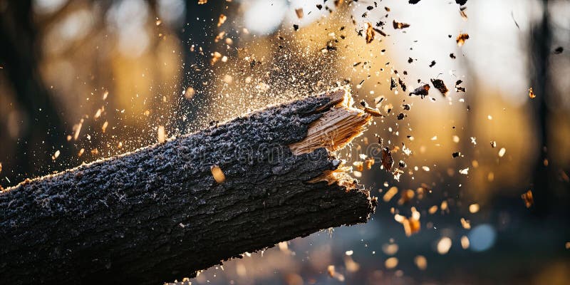 Breaking Tree Branch, a Tree Branch Breaking and Falling, Capturing the ...