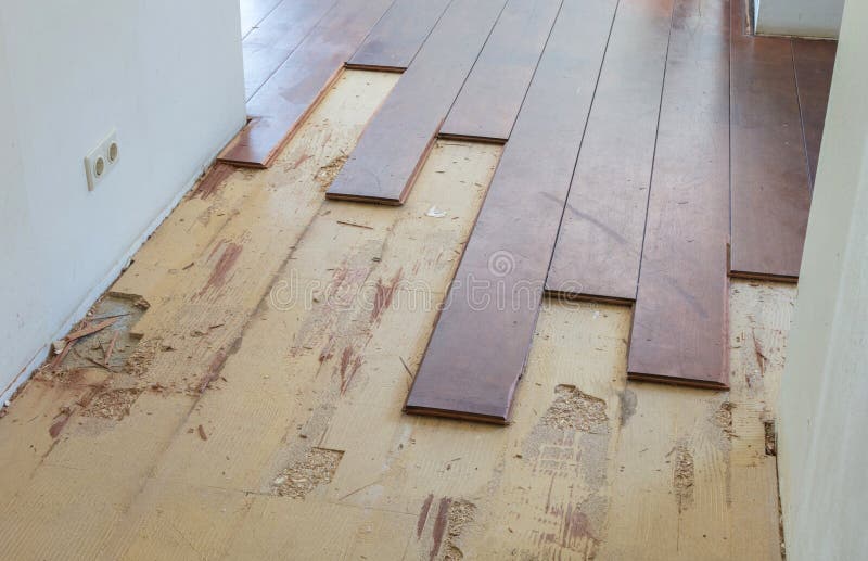 Breaking Up a Solid Wooden Floor Stock Photo - Image of rough, home ...