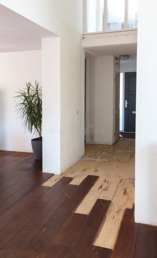 Breaking Up a Solid Wooden Floor Stock Image - Image of carpenter ...