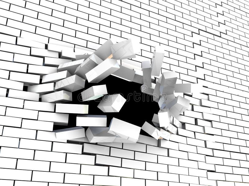 Breaking wall stock illustration. Illustration of distruction - 13013140