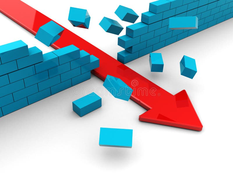 Breaking wall stock illustration. Illustration of break - 23893646