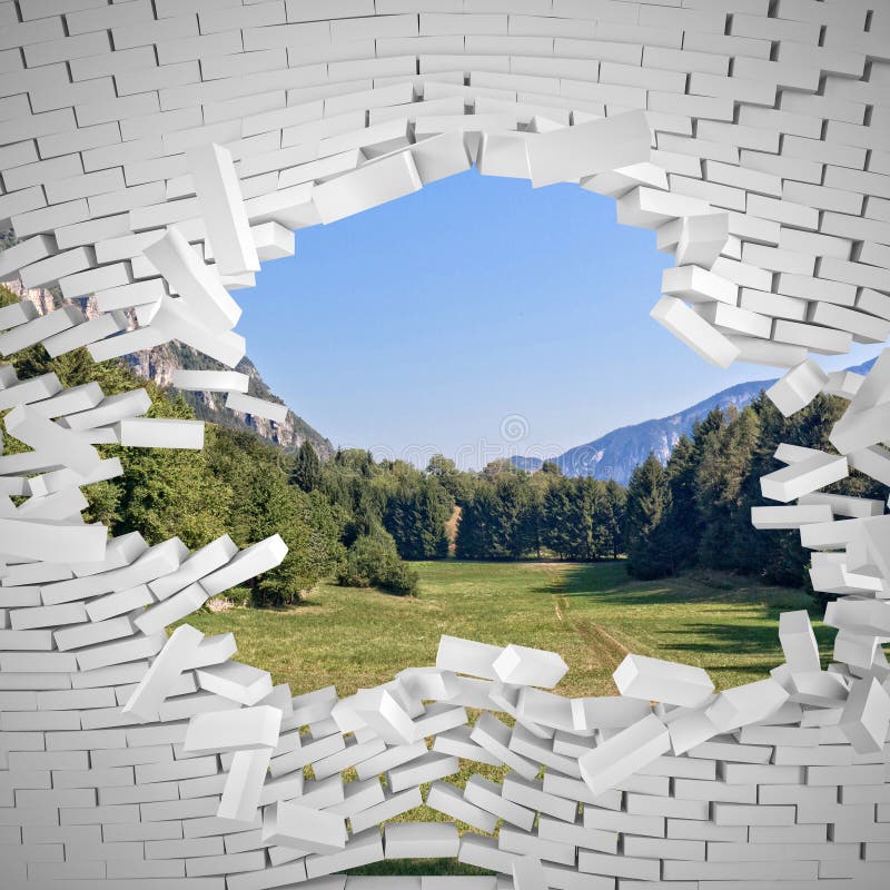 Breaking wall stock illustration. Illustration of fall - 55021297
