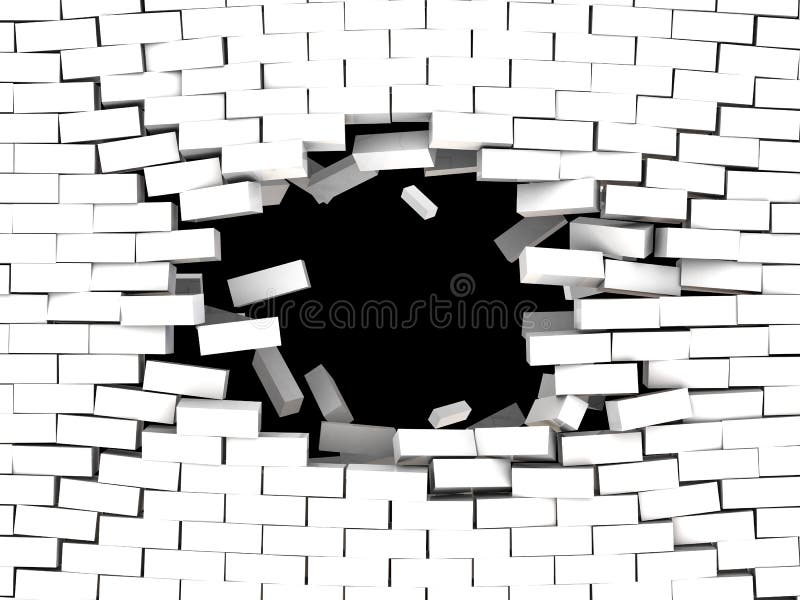 Hole Breaking through Wide Brick Wall Stock Vector - Illustration of ...