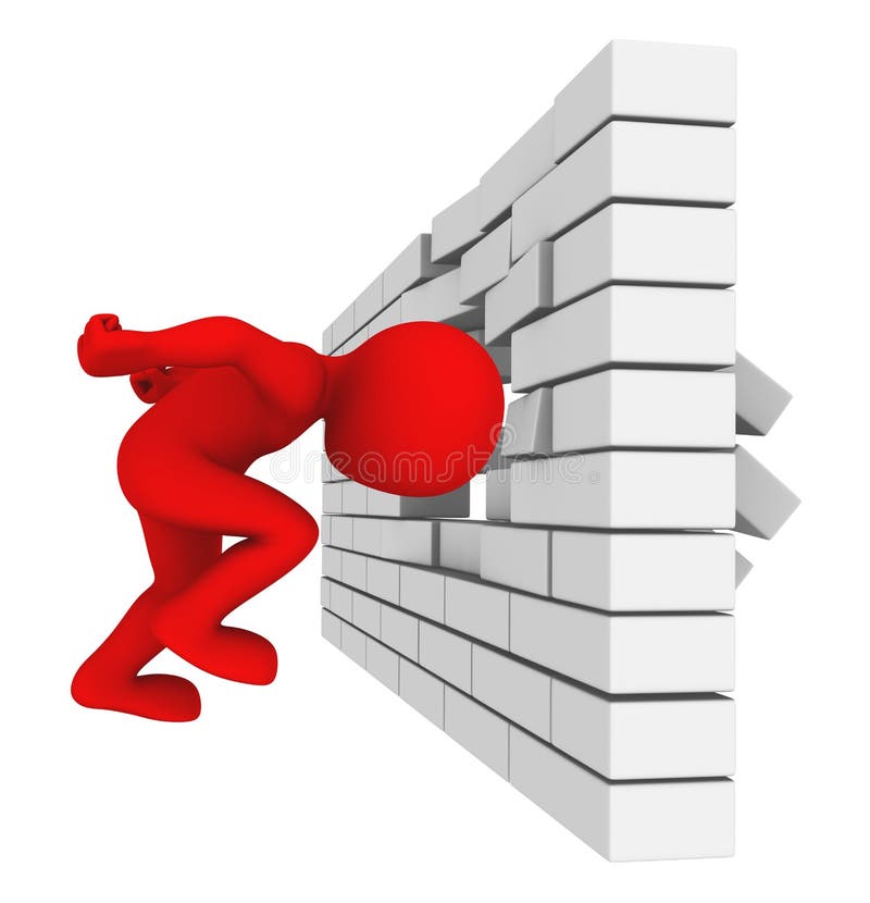 Breaking the Wall. Power Concept Stock Illustration - Illustration of ...