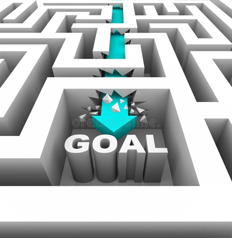 Breaking through Walls To Reach a Goal Stock Illustration ...
