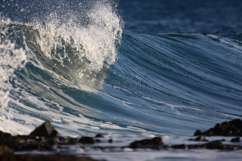 Breaking wave stock image. Image of dusk, oceanic, island - 5232969