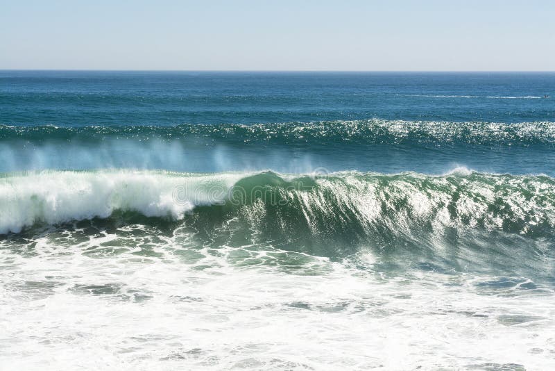 Breaking wave at beach stock photo. Image of water, windy - 44129750